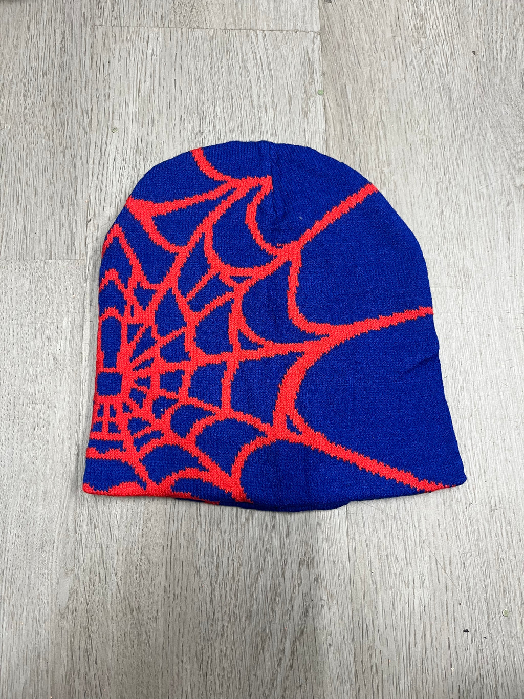 Blue w/ Red Y2K Style Spider Web Beanie – Ageless SC