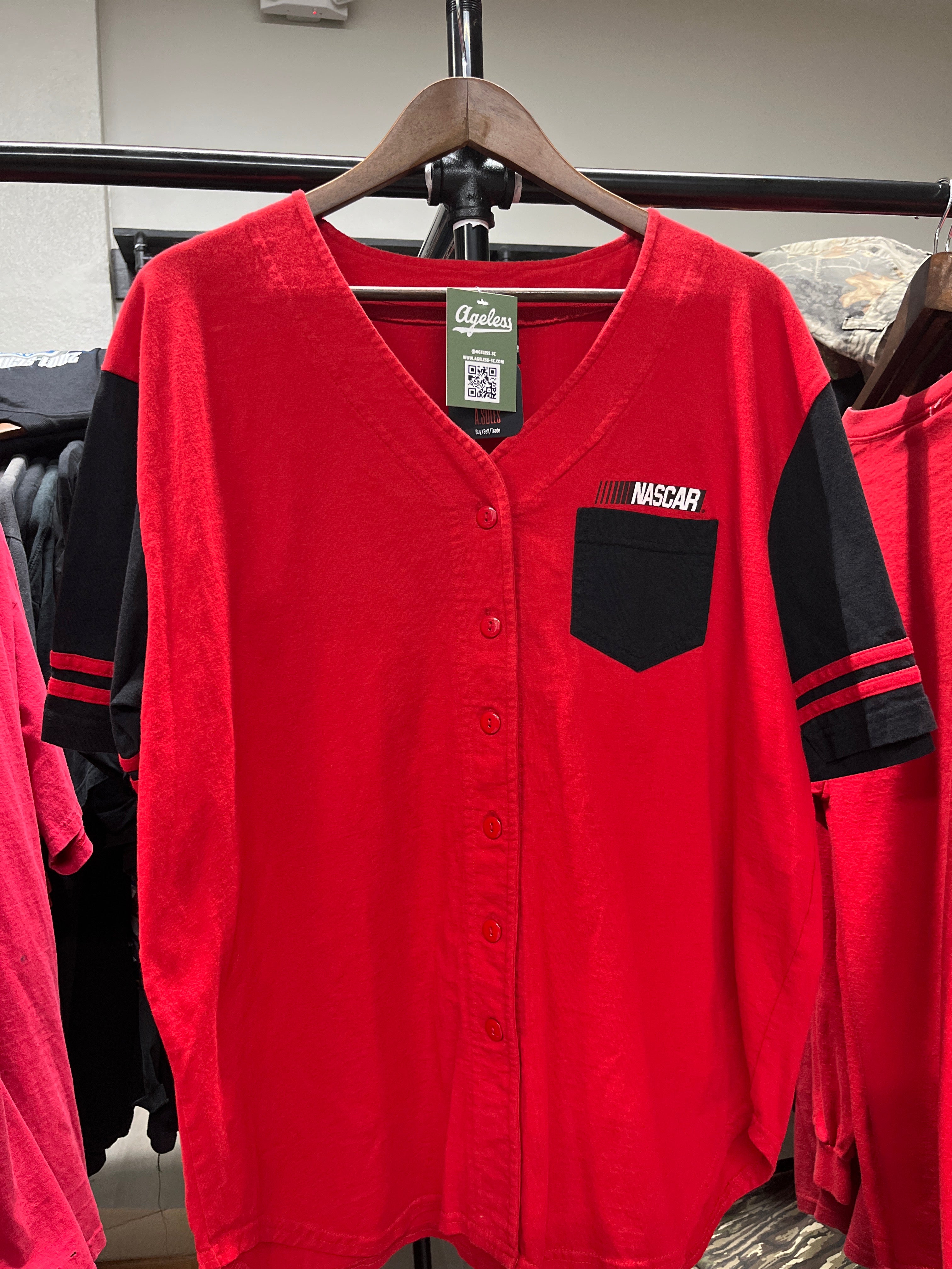 Running Hot NASCAR Button Tee – Ageless SC