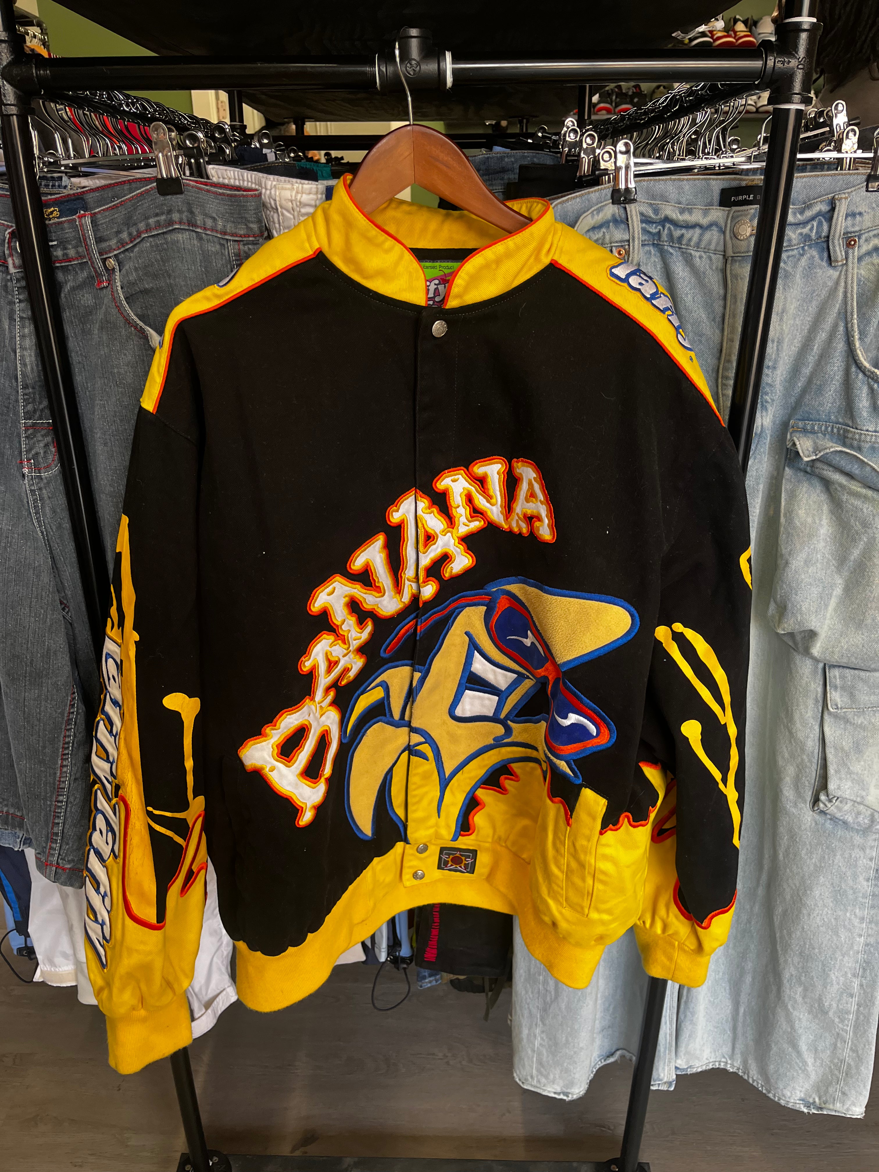 Vintage Wonka Laffy Taffy Candy Banana Race Car Jacket – Ageless SC